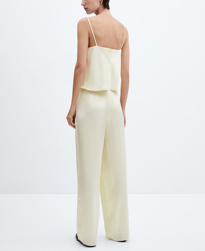 MANGO Women's Flowy Satin Pants - Macy's