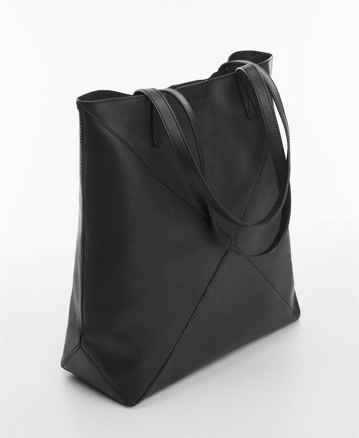 MANGO Women's Leather Shopper Bag - Macy's