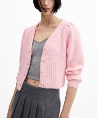 MANGO Women's V-Neck Knit Cardigan - Macy's