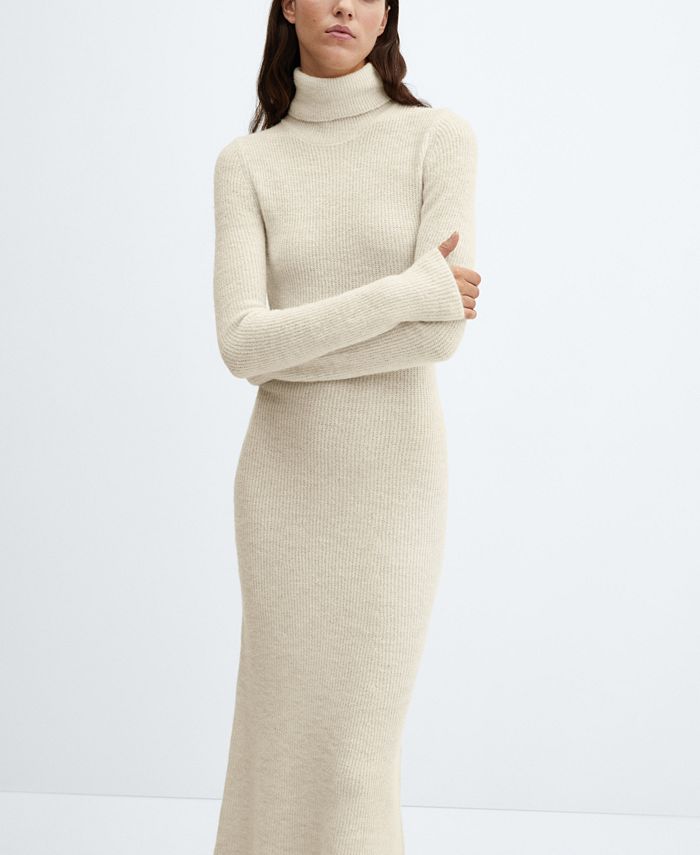 MANGO Women's Knitted Turtleneck Dress - Macy's