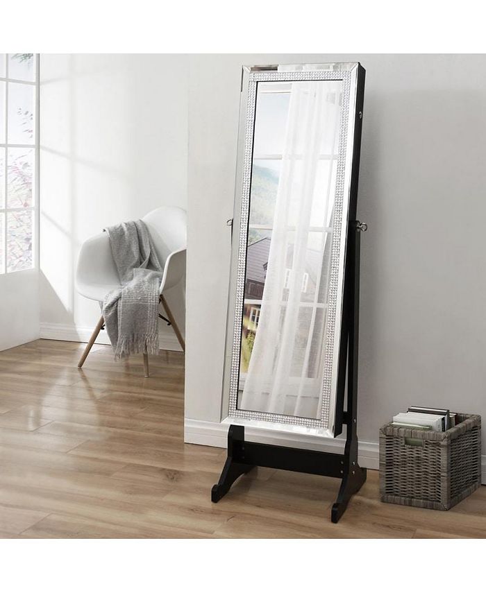 Inspired Home Shimmer Full Length Jewelry Cheval Armoire Makeup Storage ...