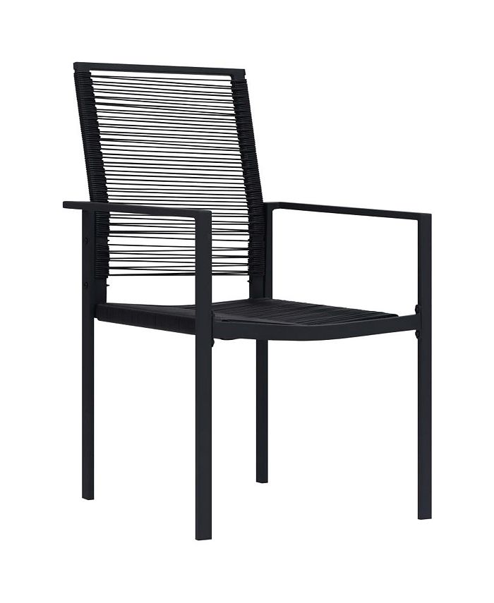vidaXL Patio Chairs 4 pcs PVC Rattan Black - Macy's
