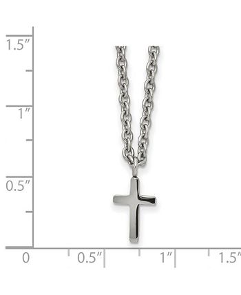 Chisel Polished 11mm Cross Pendant on a 18 inch Cable Chain Necklace ...