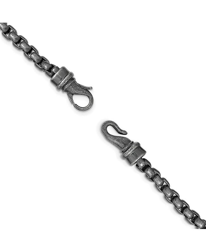 Chisel Stainless Steel Antiqued 24 inch Box Chain Necklace - Macy's
