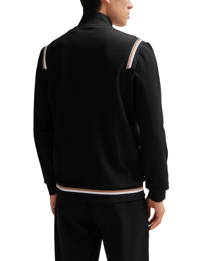 Hugo Boss Men's Signature-Stripe Zip-Up Sweatshirt - Macy's