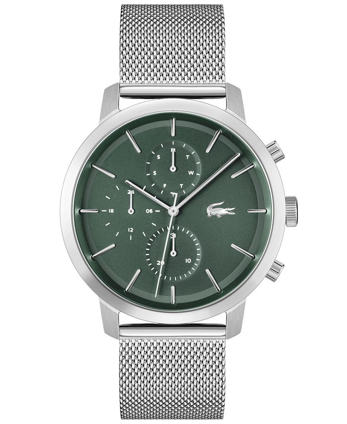 Lacoste Men's Replay Multifunction Silver-tone Stainless Steel Mesh ...