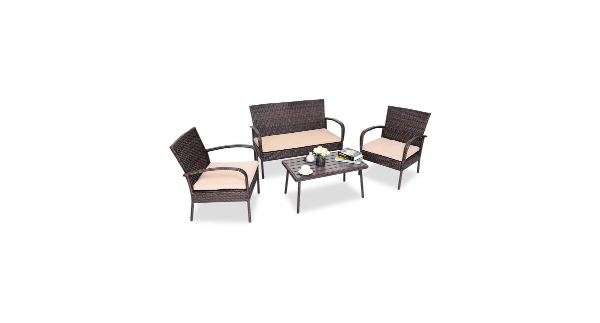 Click here for 4 pcs Table Sofa Furniture Set with Cushions - Mix... prices
