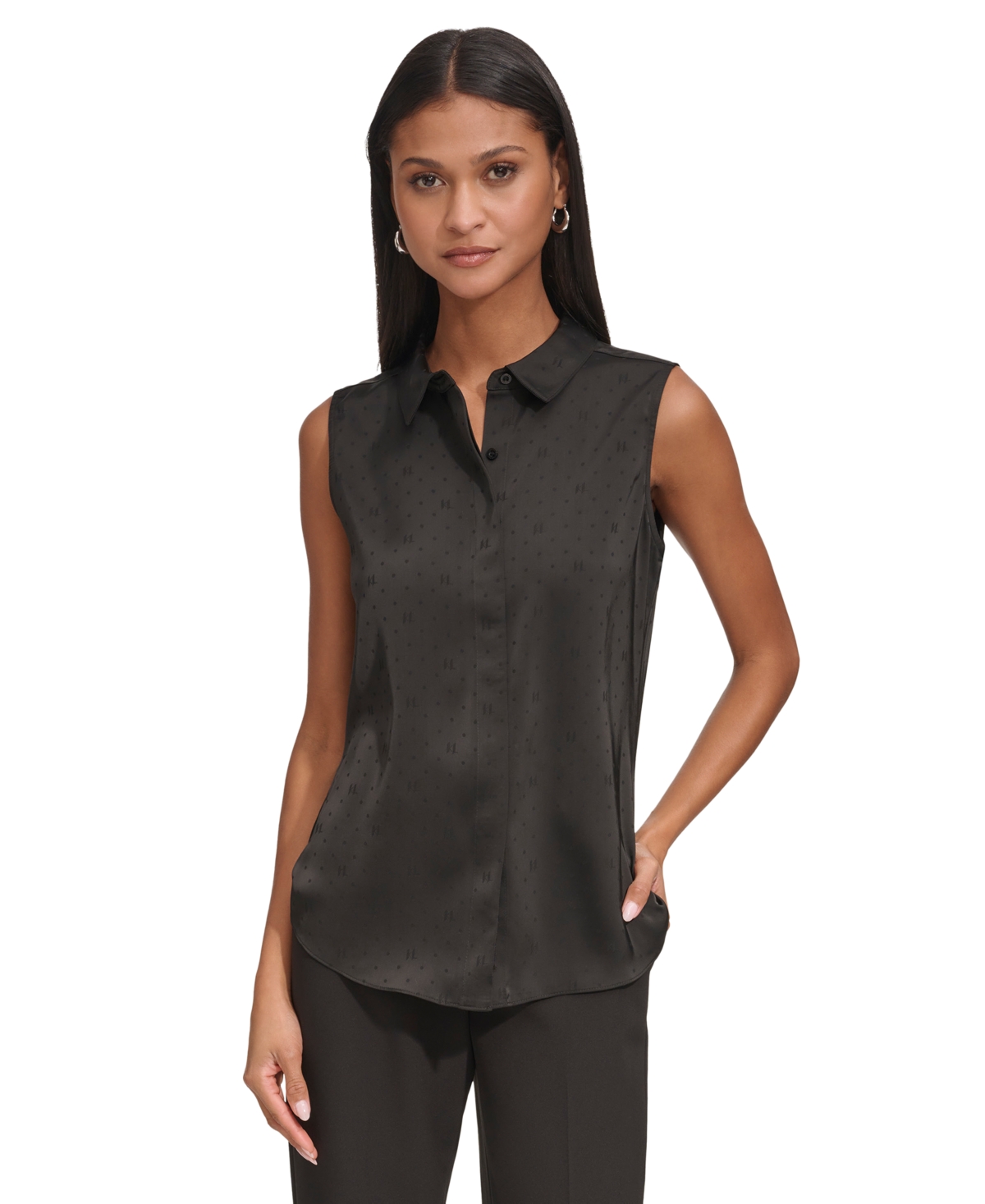 Click here for Karl Lagerfeld Paris Womens Jacquard Logo Sleevele... prices