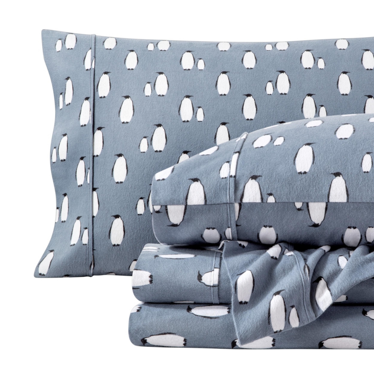 Click here for Bare Home Printed Cotton Flannel Sheet Set - Pengu... prices