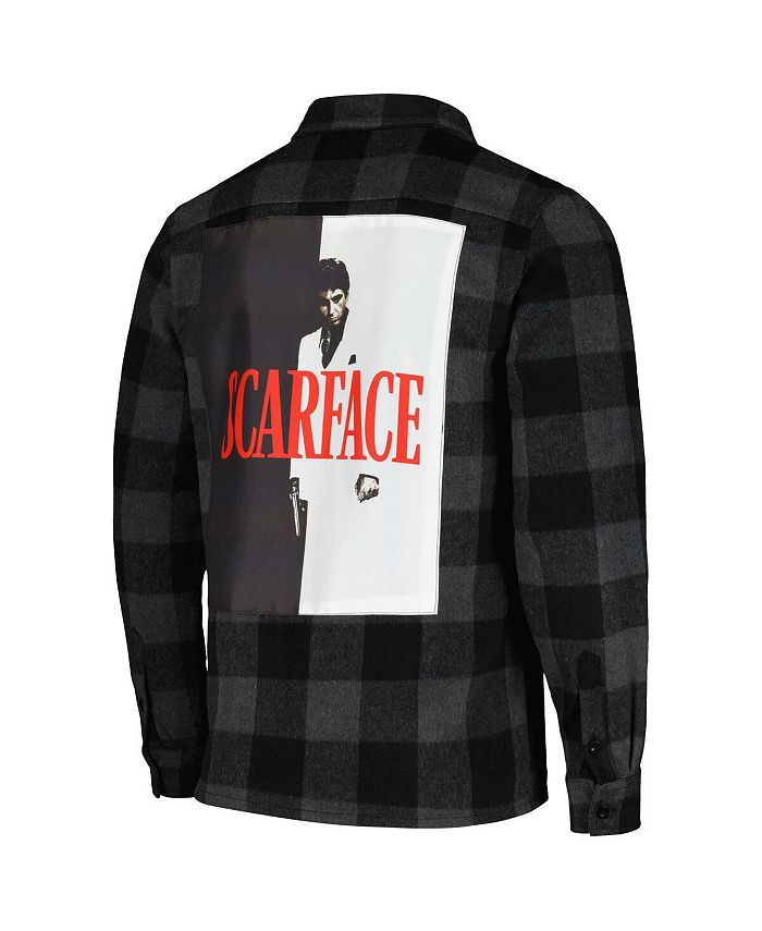 Reason Men's and Women's Black Scarface Flannel Long Sleeve Button-Down ...
