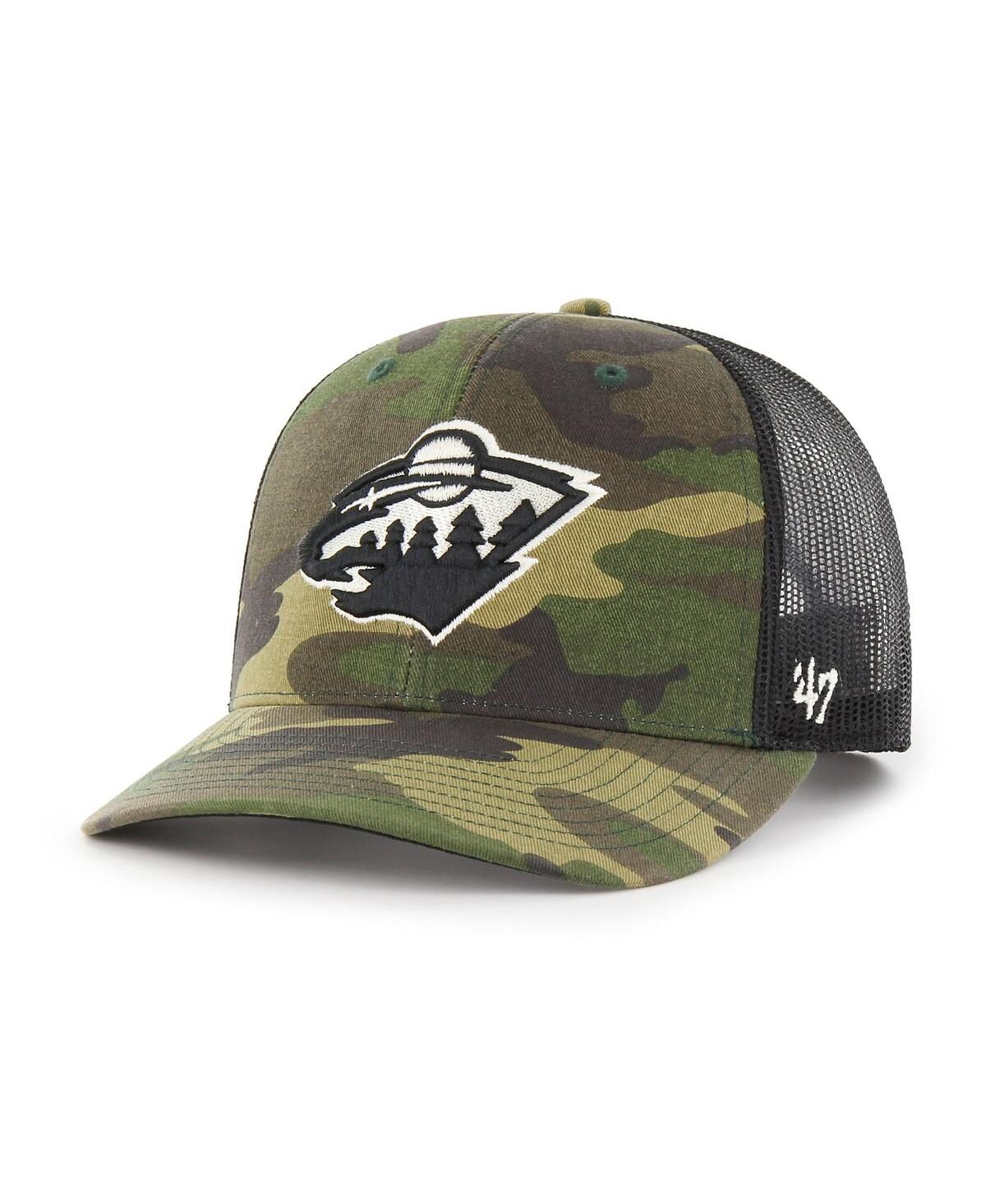 Click here for Mens 47 Brand Camo  Black Minnesota Wild Trucker S... prices