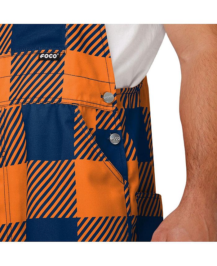 FOCO Men's Navy Chicago Bears Big Logo Plaid Overalls - Macy's