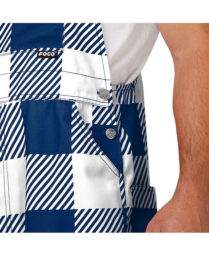 FOCO Men's Royal Indianapolis Colts Big Logo Plaid Overalls - Macy's