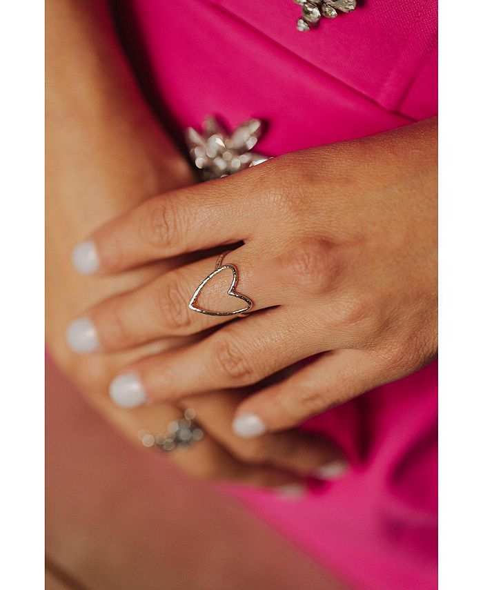 KC Chic Designs 316L Love That For You Silver-Tone Heart Ring - Macy's