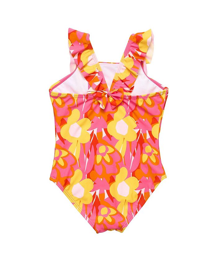 Snapper Rock Pop of Sunshine Ruffle Shoulder Swimsuit Girls Infant - Macy's