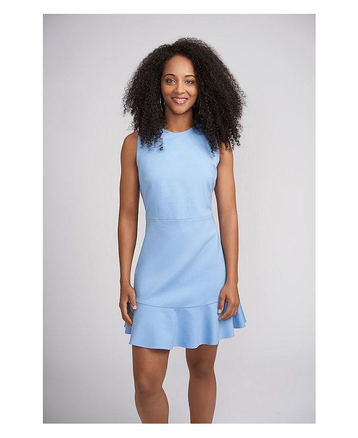 Caldwell Collection Rhonda Dress with Flounce Hem-SKY - Macy's