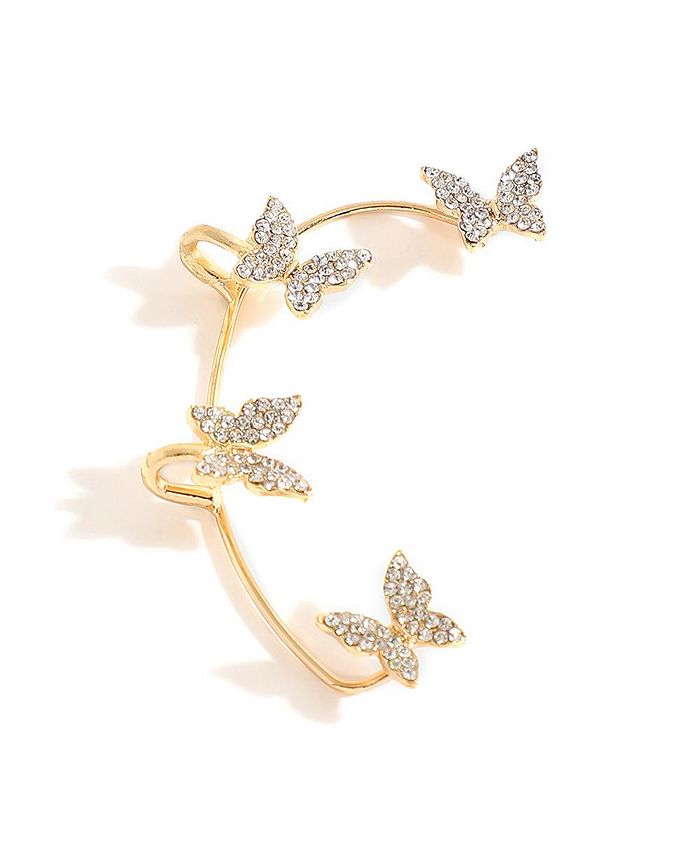 SOHI Women's Gold Embellished Butterfly Ear cuff Earrings - Macy's