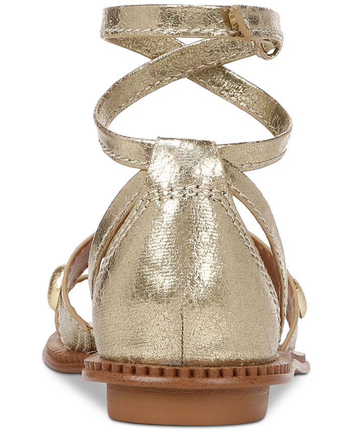 Zodiac Women's Faryn Stud-Trim Ankle-Strap Flat Sandals - Macy's
