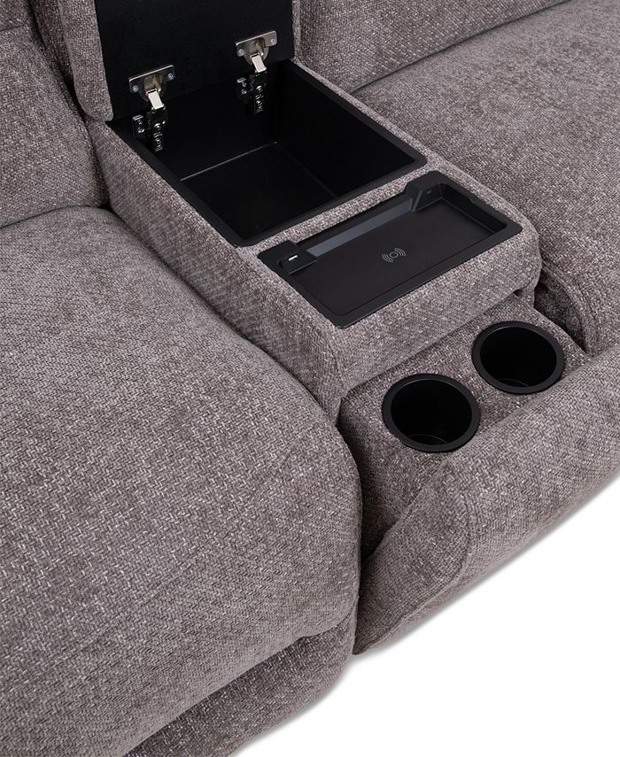 Furniture Deklyn 89" 3-Pc. Zero Gravity Fabric Sofa with 2 Power ...