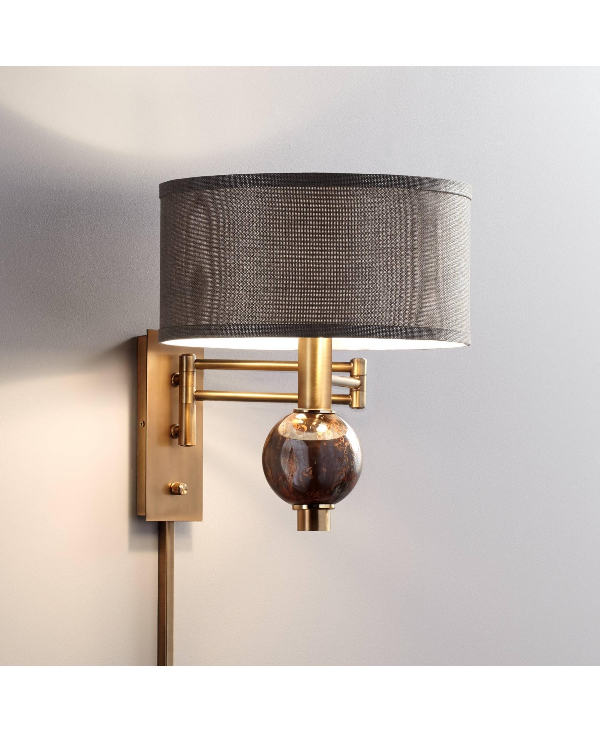 Click here for Richford Modern Swing Arm Wall Lamp Polished Brass... prices
