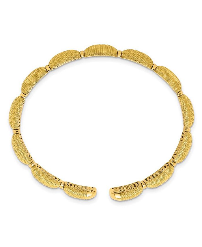 Diamond2Deal 18k Yellow Gold Solid Textured Cuff Bangle Bracelet - Macy's