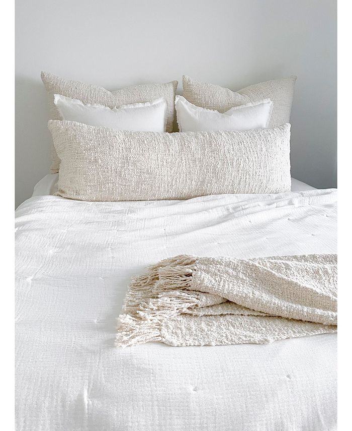 Anaya Home Cozy Cotton Ivory Boucle 20x54 Down Alternative Body Pillow ...