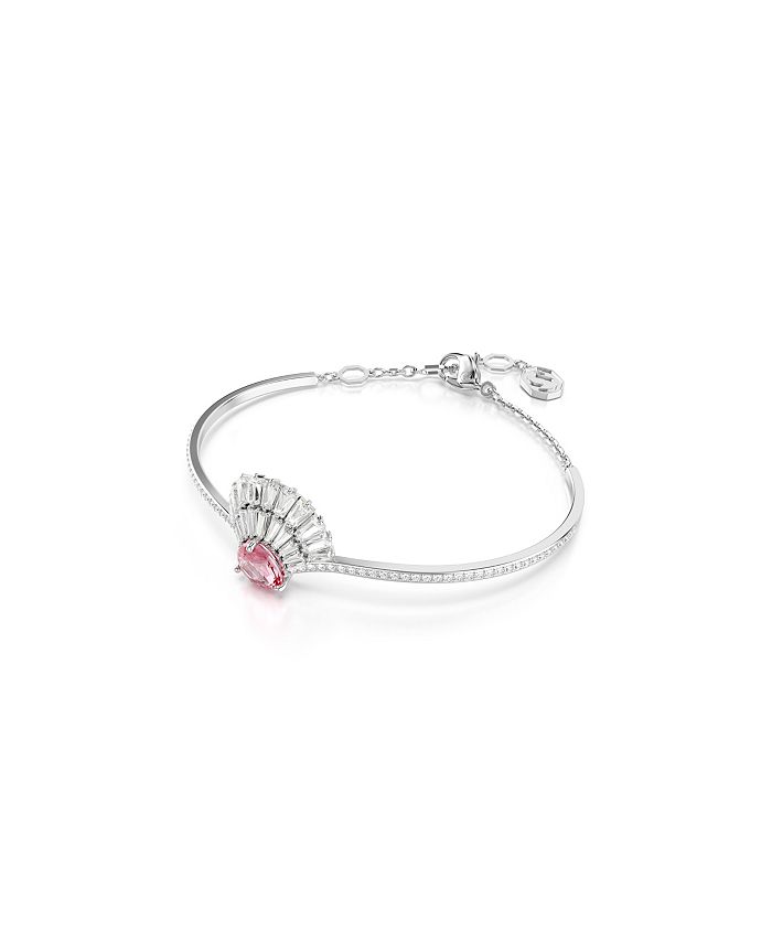 Swarovski Shell, Pink, Rhodium Plated Idyllia Bangle Bracelet - Macy's
