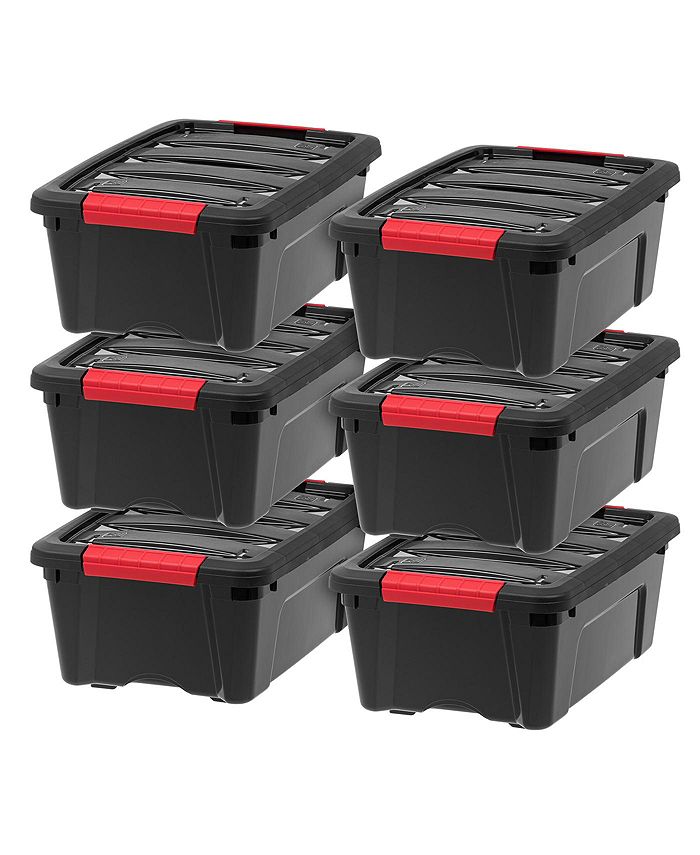 IRIS 6 Pack 12qt Plastic Storage Bin with Lid and Secure Latching ...