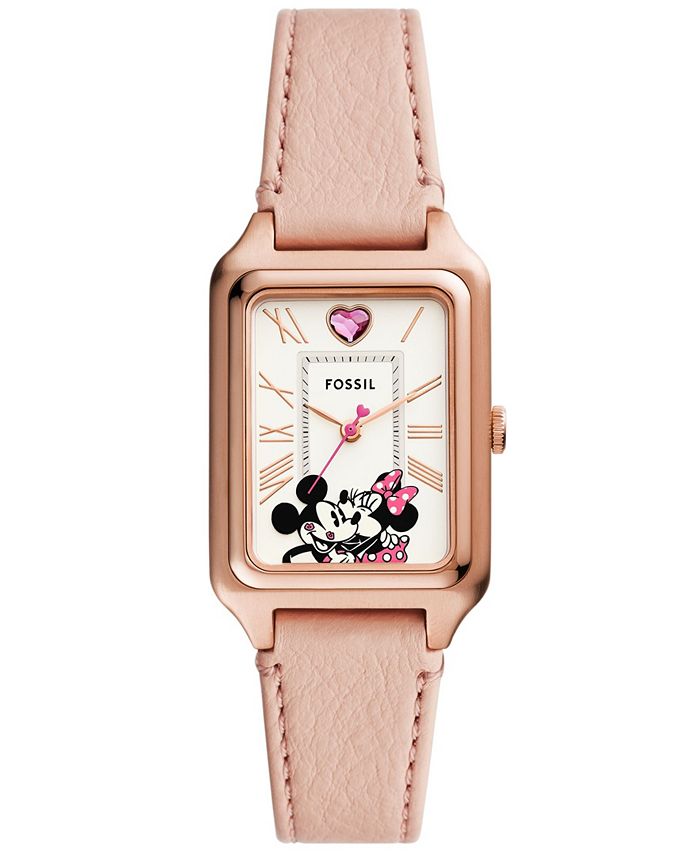 Fossil Women's Disney x Fossil Limited Edition Three-Hand Blush Leather ...