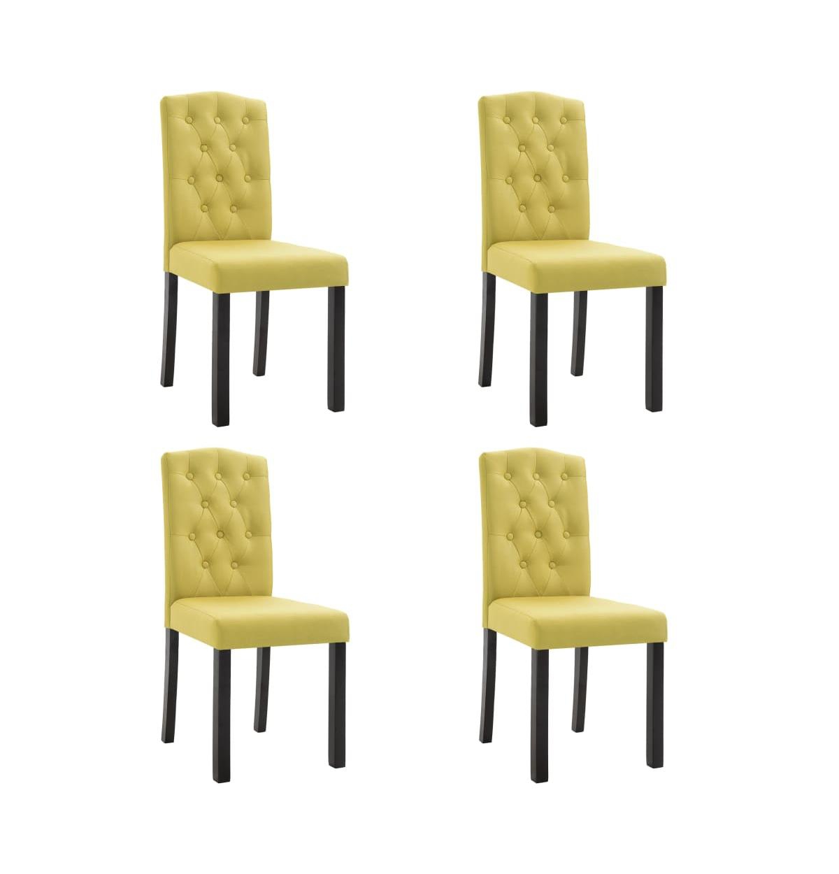 Click here for vidaXL Dining Chairs 4 pcs Green Fabric - Green prices