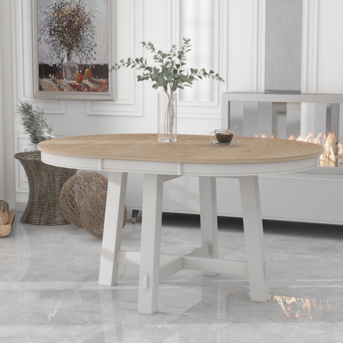 Click here for Streamdale Furniture Oak Wood Farmhouse Dining Tab... prices