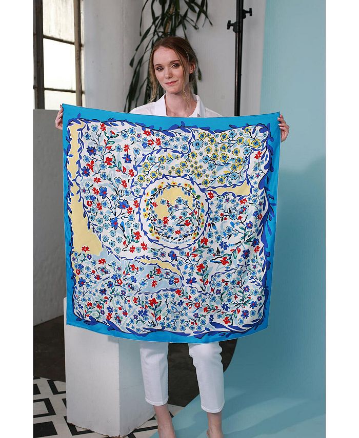 Jessie Zhao New York Silk Scarf Of Ocean Flowers Macys