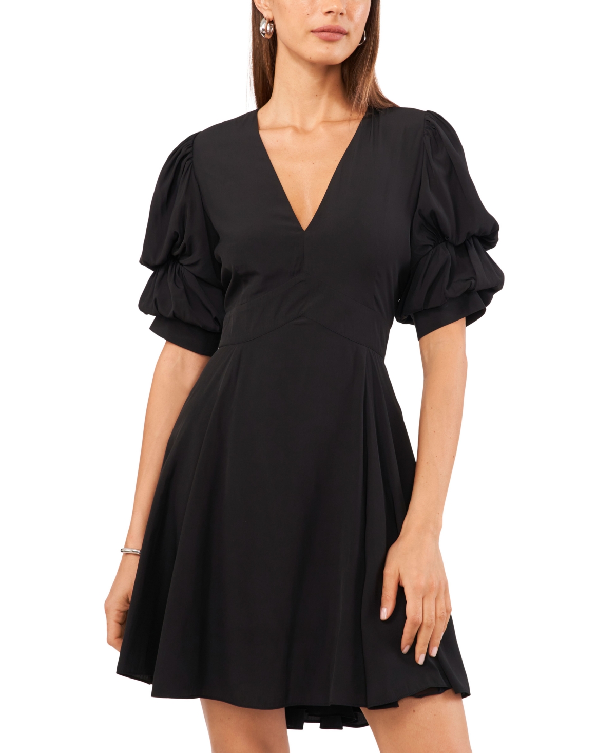 Click here for 1.state Womens V-Neck Tiered Bubble Puff Sleeve Mi... prices