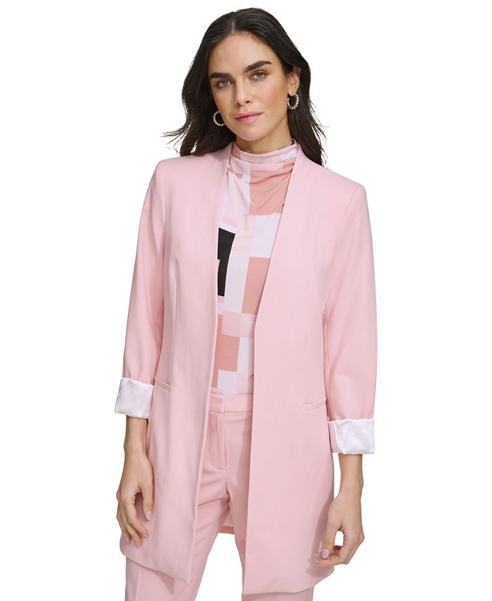 Calvin Klein Women's Open-Front Long Blazer - Macy's