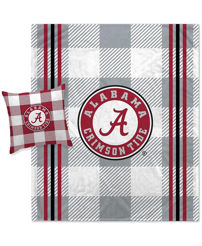 Pegasus Home Fashions Alabama Crimson Tide Gray Plaid Stripes Blanket ...