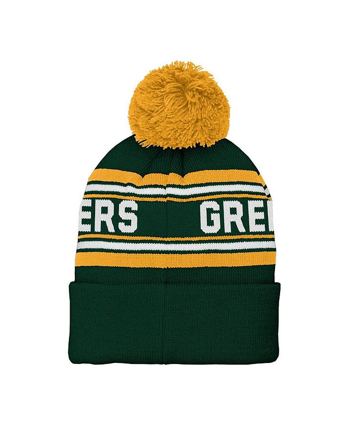 Outerstuff Youth Boys and Girls Green Green Bay Packers Jacquard Cuffed ...