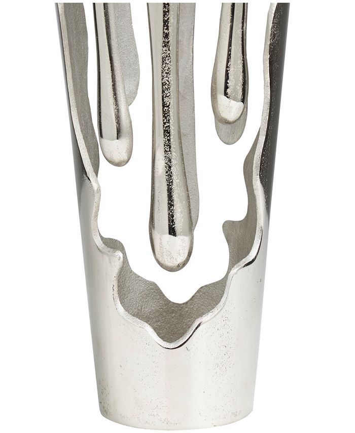 Rosemary Lane Aluminum Drip Vase with Melting Designed Body, 8" x 8" x ...