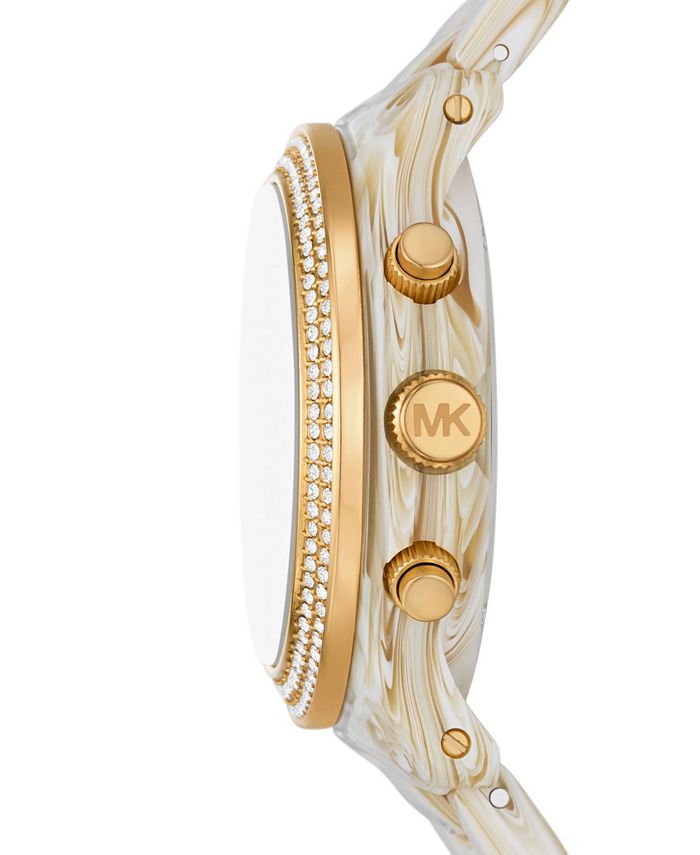 Michael Kors Women's Runway Chronograph Alabaster Acetate Watch 38mm ...