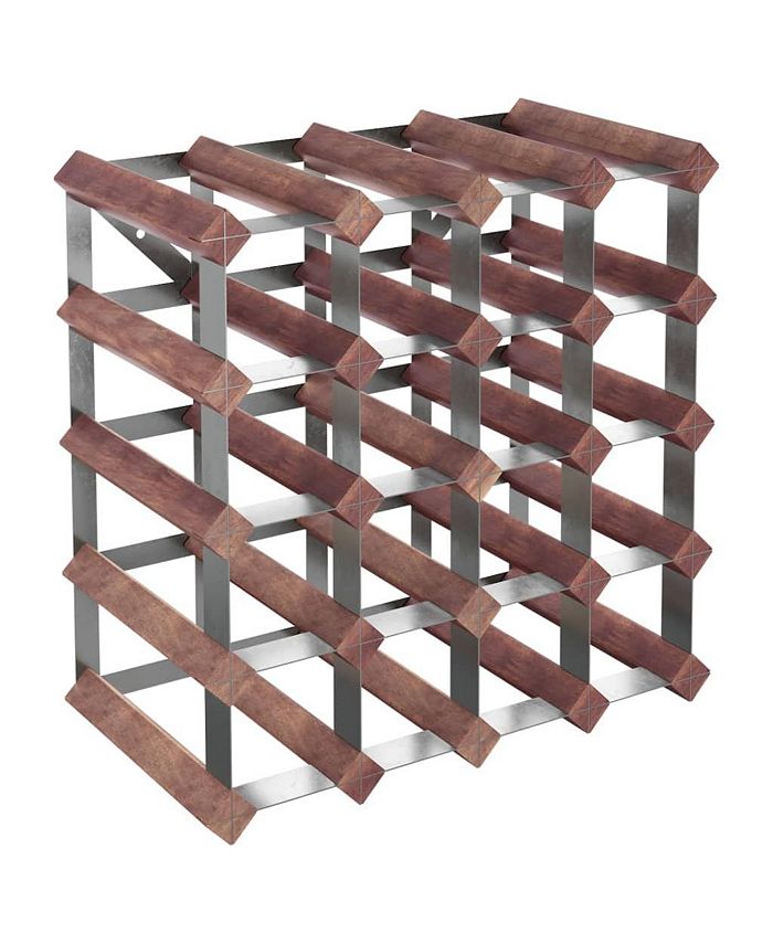 vidaXL Wine Rack for 20 Bottles Brown Solid Wood Pine - Macy's