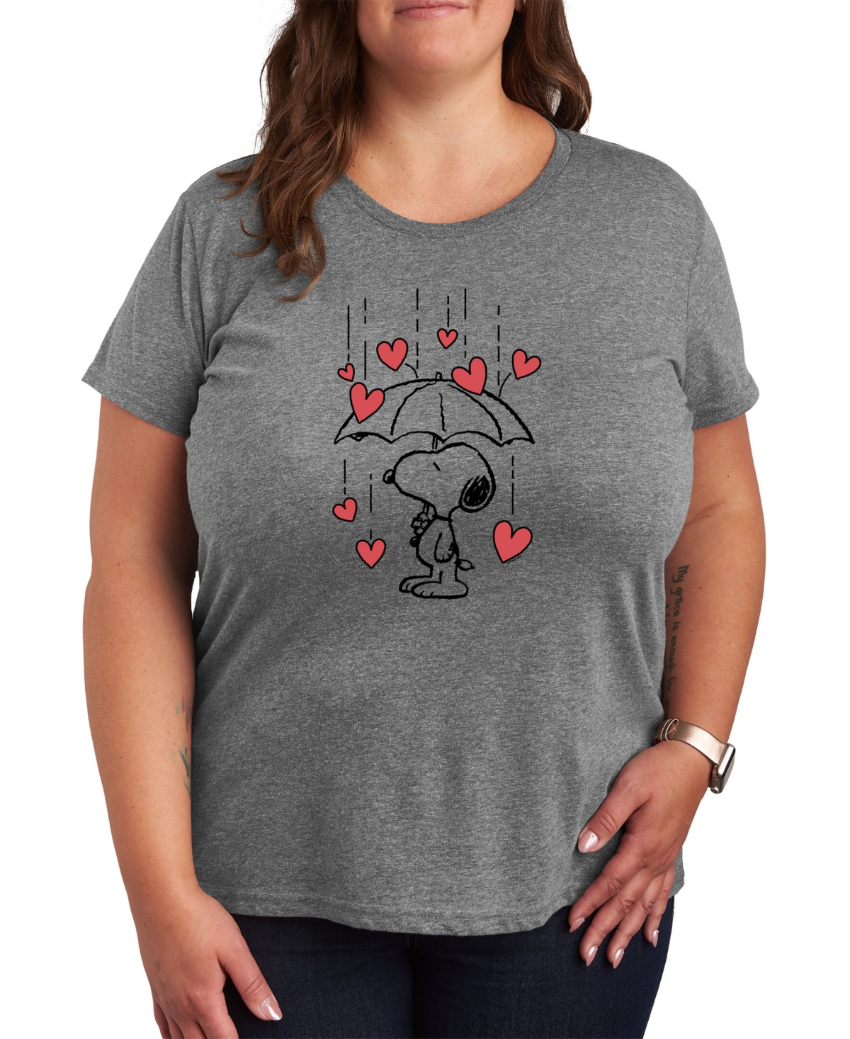 Click here for Air Waves Trendy Plus Size Peanuts Snoopy Valentin... prices
