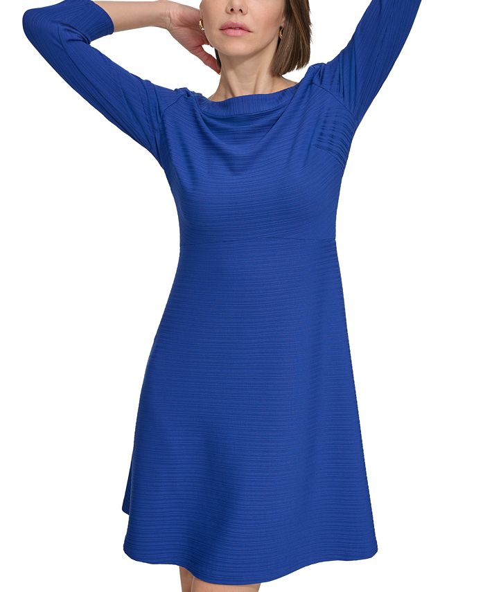 Tommy Hilfiger Petite 3/4-Sleeve Textured Knit Dress - Macy's