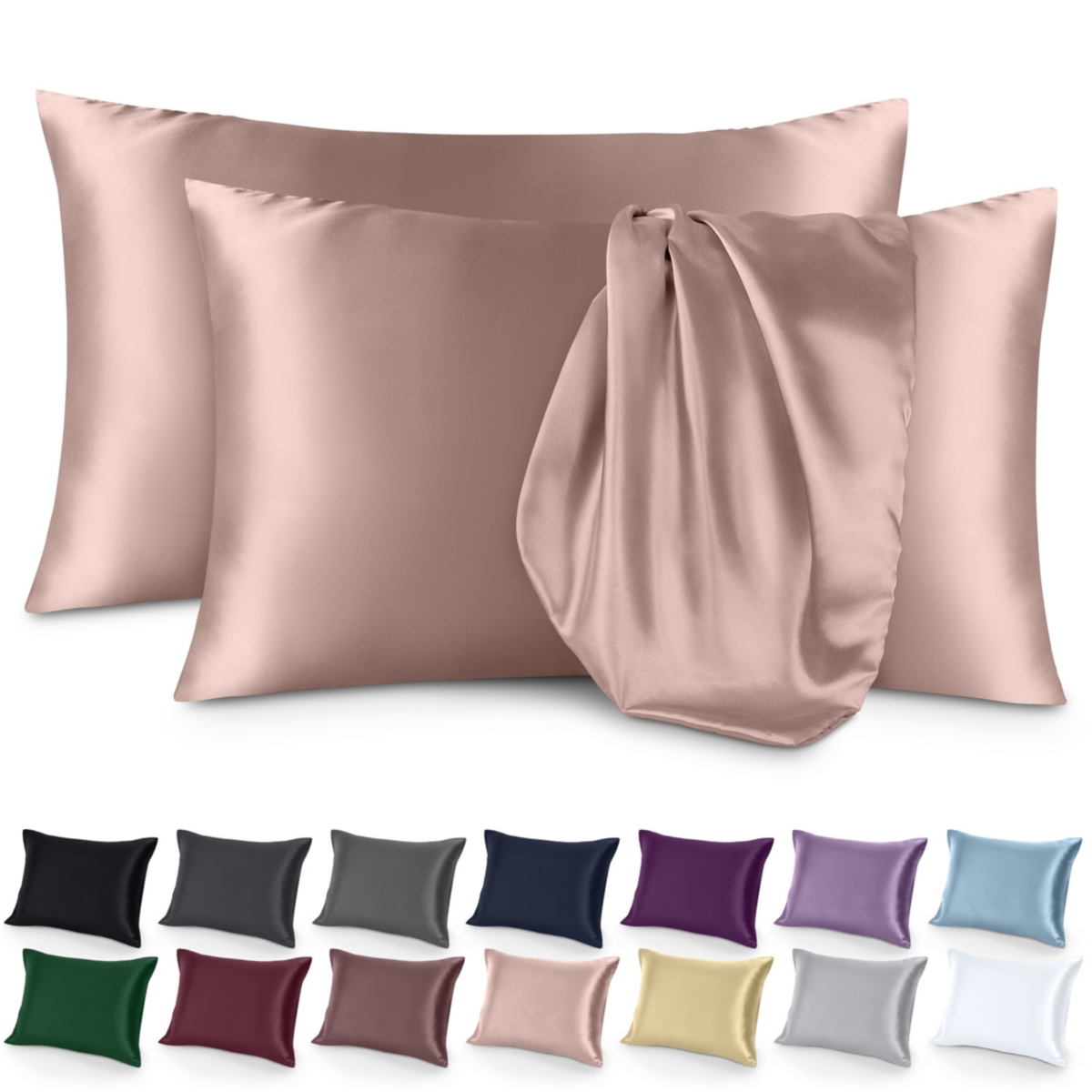 Click here for Bare Home Satin Pillowcases Standard - Blush prices