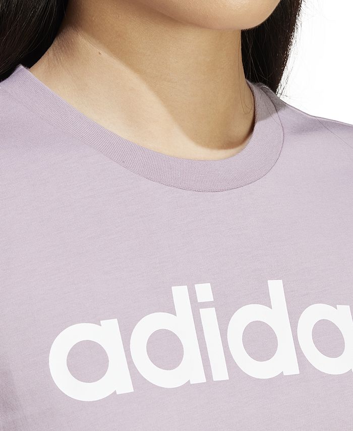 adidas Women's Essentials Cotton Linear Logo T-Shirt - Macy's