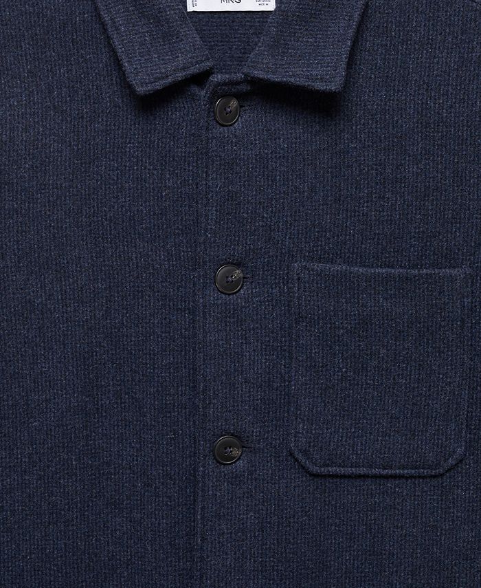 MANGO Men's Double-Faced Pockets Detail Wool Overshirt - Macy's