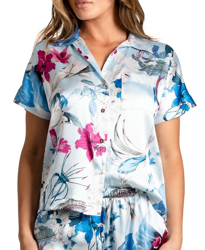 Linea Donatella Women's 2-Pc. Ayanna Cropped Satin Pajamas Set - Macy's