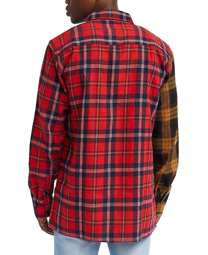 Reason Men's Split Flannel Long Sleeves Shirt - Macy's
