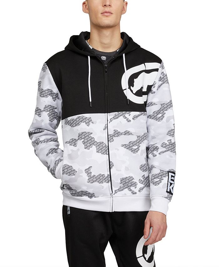 Ecko Unltd Men's Half-Half Street Blend Full-Zip Hoodie - Macy's
