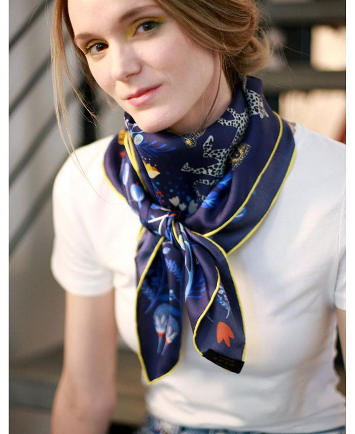 Jessie Zhao New York Double Sided Silk Scarf Of Amazon Rainforest ...