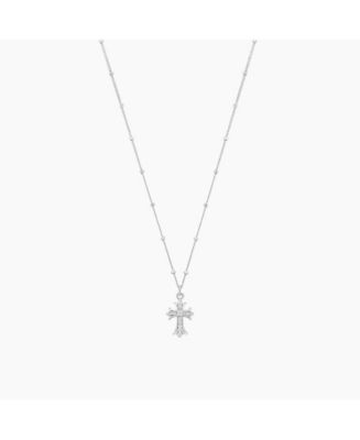 Sterling Silver 18k Gold Plated Isla Cross Necklace Faith Inspired - Macy's