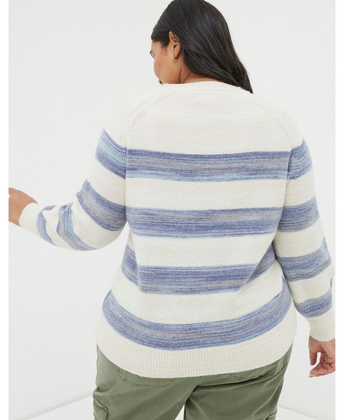 FatFace Fat Face Women's Plus Size Denim Ombre Stripe Sweater - Macy's